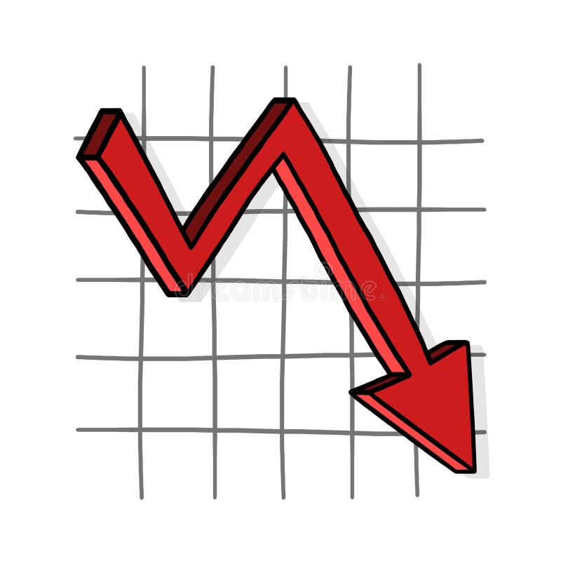 Arrow Graph Going Down on Green Background Illustration Stock ... Arrow Graph Going Down on Green Background Illustration Stock ...