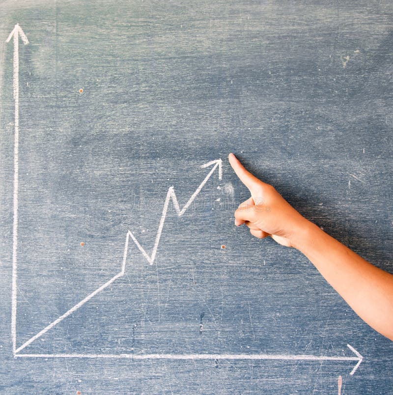 Graph Drawn on a Blackboard Stock Image - Image of drawn, evolution ...