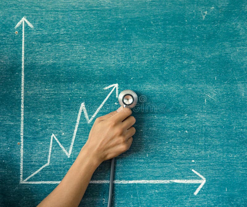 Graph Drawn on a Blackboard Stock Photo - Image of increase, diagram ...