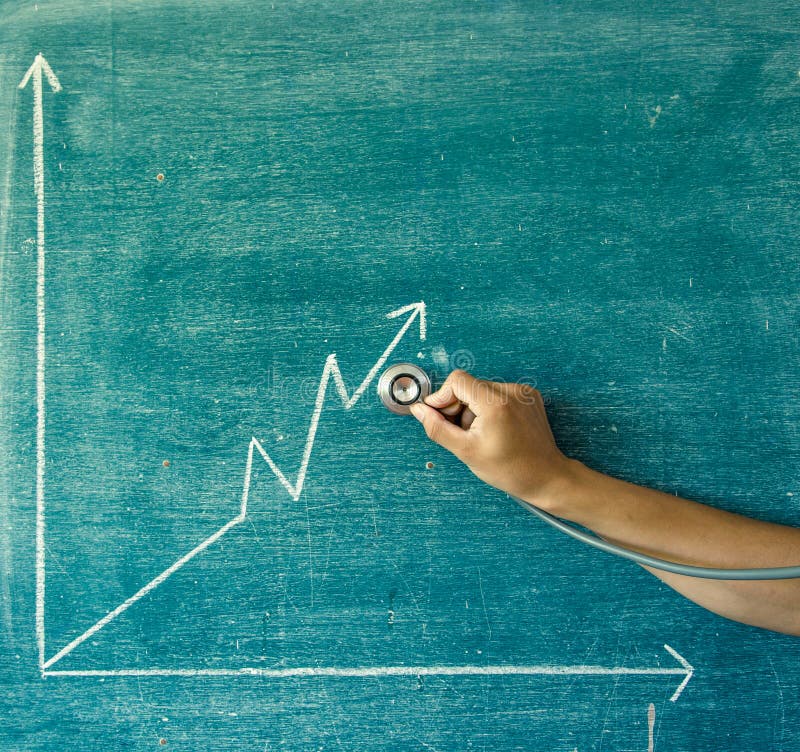 Graph Drawn on a Blackboard Stock Image - Image of evolution ...