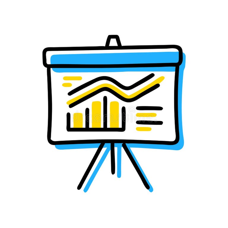 A Graph is Drawn on a Projector Screen Stock Photo - Illustration of ...