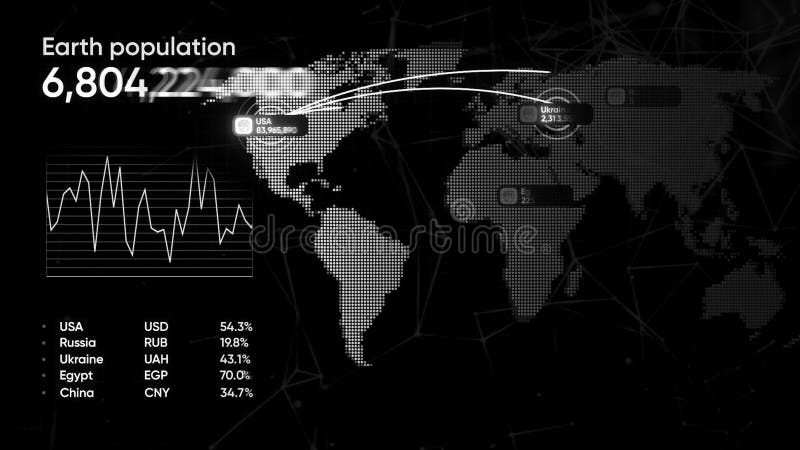 White Graph As the World S Population Grows. Motion Stock Video - Video ...