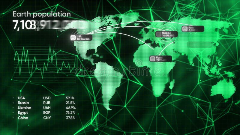 White Graph As the World S Population Grows. Motion Stock Video - Video ...
