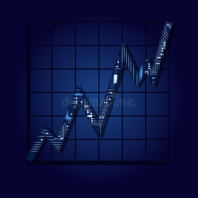 Graph with Electronic Circuit Stock Vector - Illustration of graphic ...