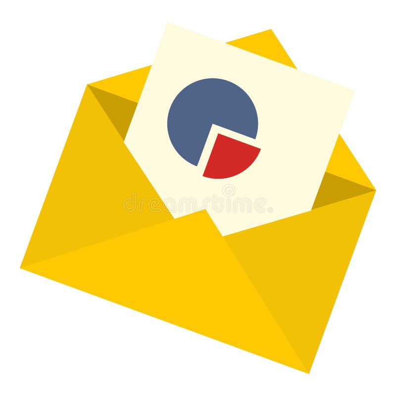 Graph Email Icon, Flat Style Stock Vector - Illustration of marketing ...