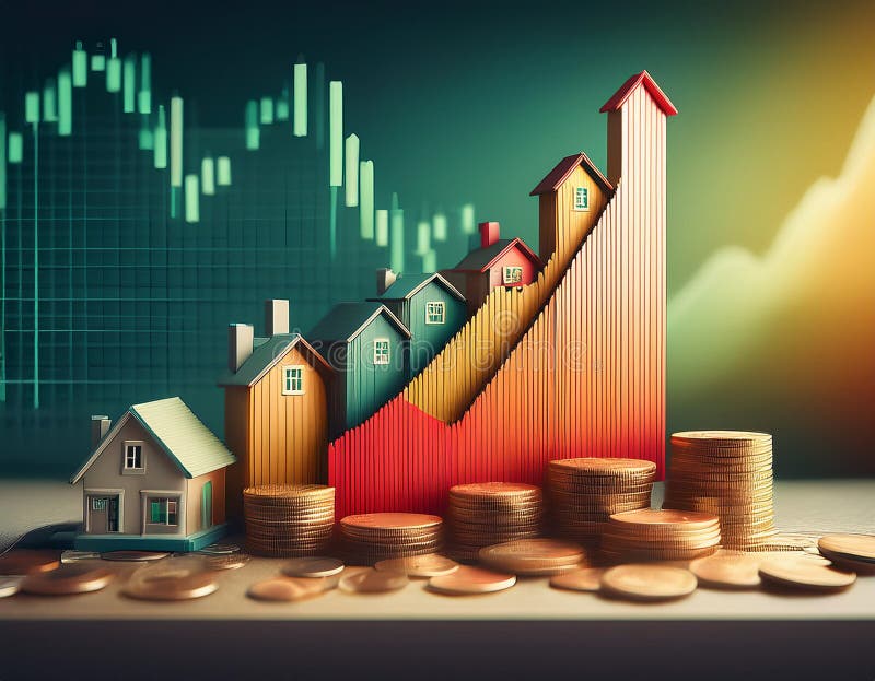 Graph of Escalating Housing Prices Overshadowing a Minimal Wage Chart ...