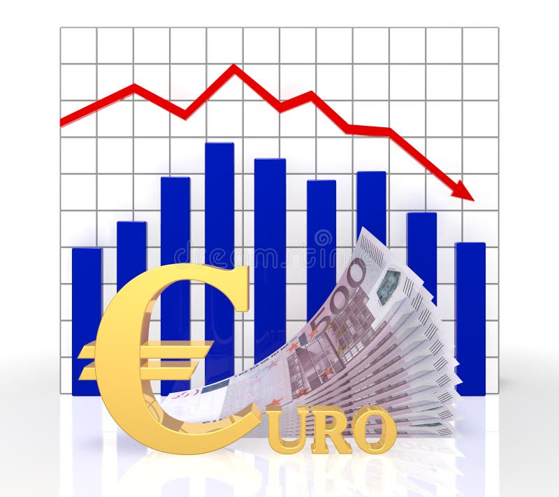 The graph of the euro stock illustration. Illustration of arrow - 24229435