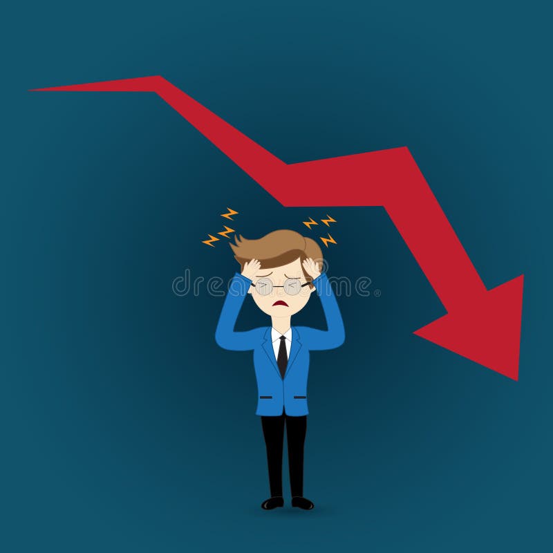 Graph falling down stock vector. Illustration of finance - 58751352