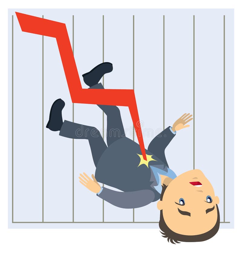 Graph falls down stock vector. Illustration of graph - 54693625
