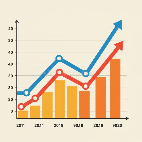 A Graph Features a Vertical Bar Chart and Two Line Graphs. the Bars ...