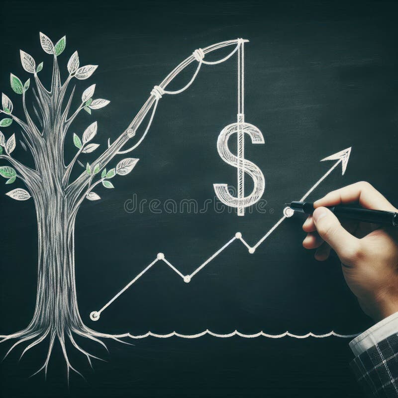 The Graph of Financial Growth Shown on the Board. Stock Photo - Image ...