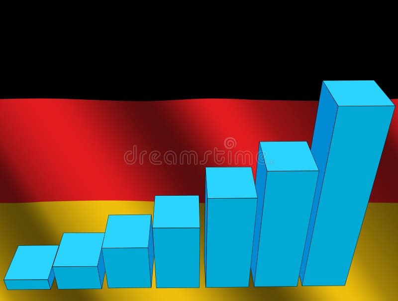 Graph and German flag stock illustration. Illustration of earnings ...