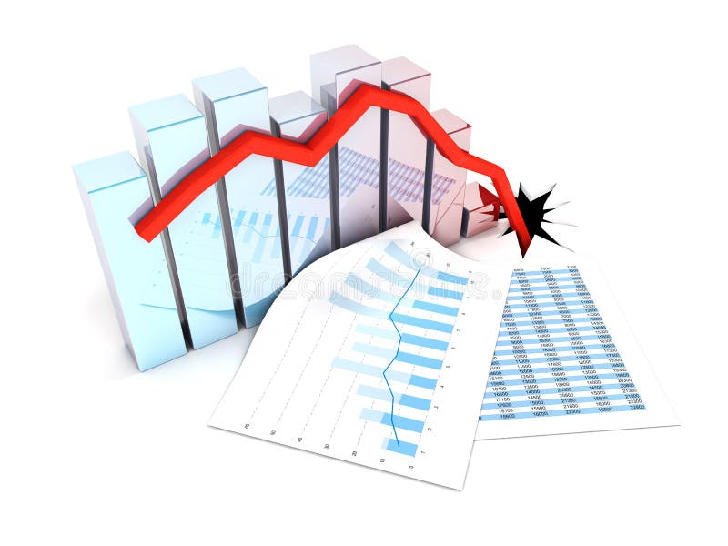 Graph go down stock illustration. Illustration of chart - 104939281