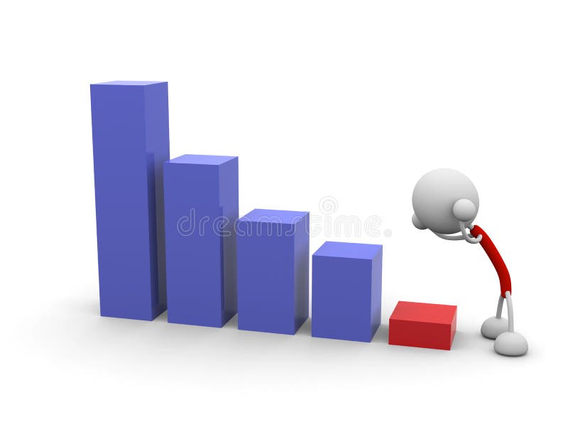 Graph going down stock illustration. Illustration of humanoid - 240702017