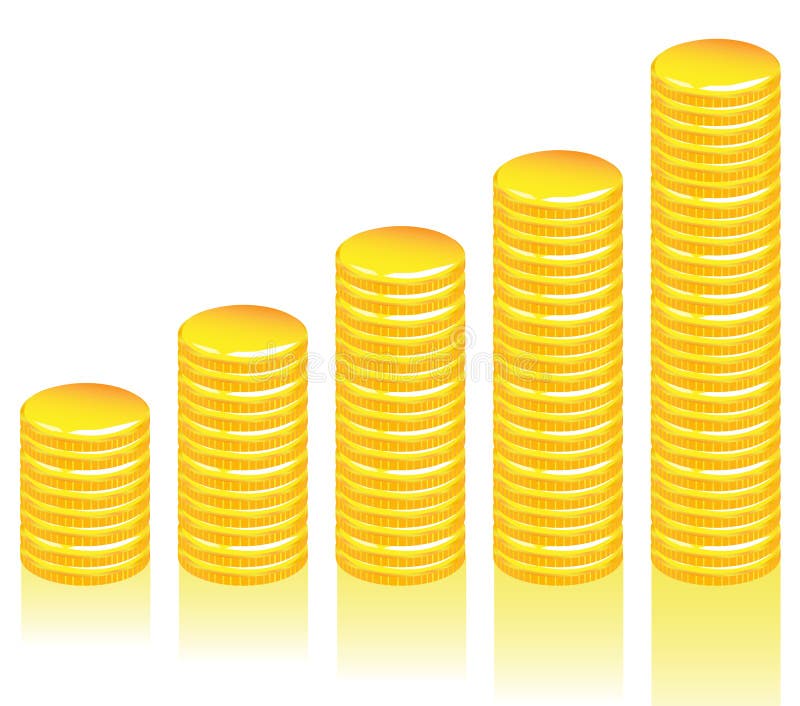 Gold Coins Graphic Illustration Stock Illustration - Illustration of ...