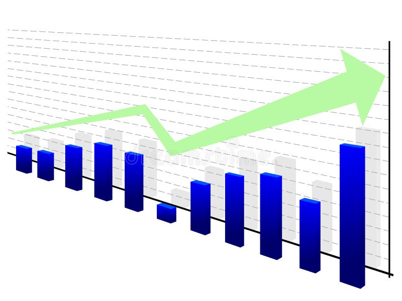 Graph with green arrow stock illustration. Illustration of goal - 8059547