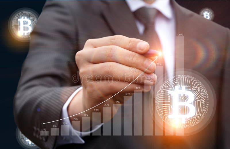 Graph of the Growth of Income in Bitcoins. Stock Image - Image of graph ...