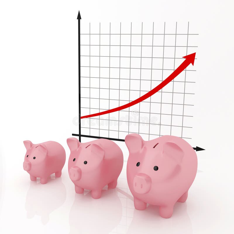 Raising Pension Chart Shows Personal Growth Stock Illustration ...