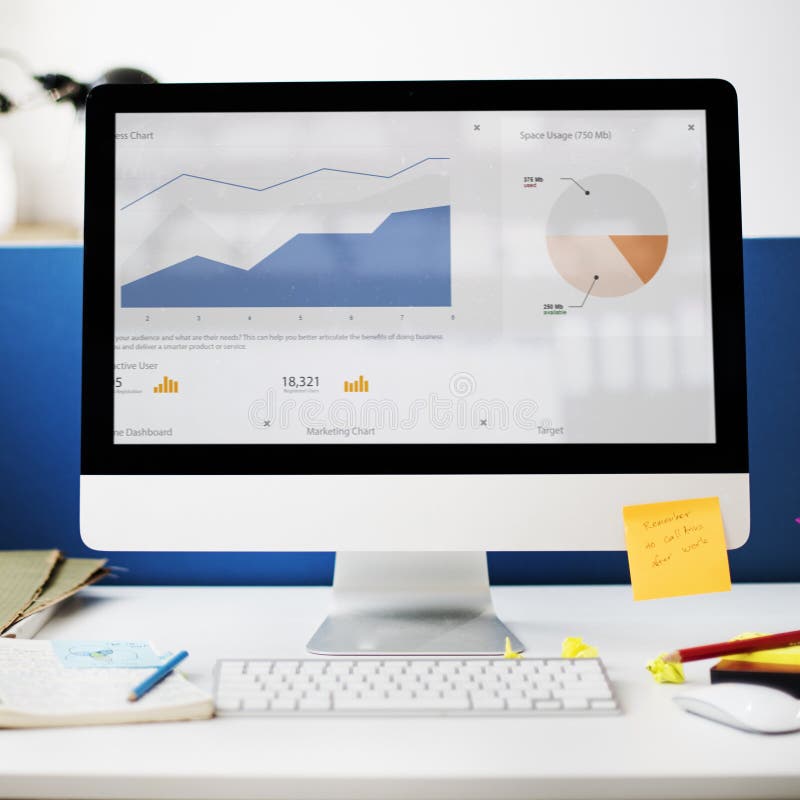 Graph Growth Success Strategy Marketing Computer Concept Stock Image ...