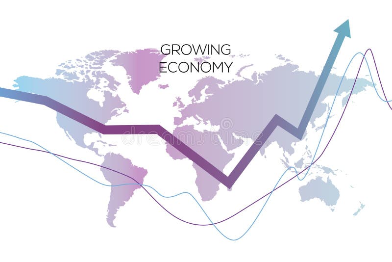Graph of the Growth of the World Economy Stock Image - Image of ...