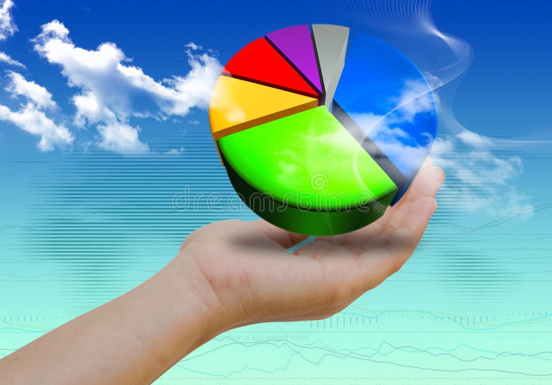 Graph in hand stock illustration. Illustration of green - 20714647