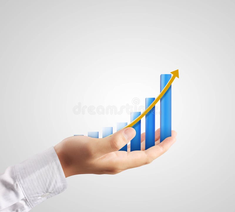Graph on hand stock illustration. Illustration of market - 26602103