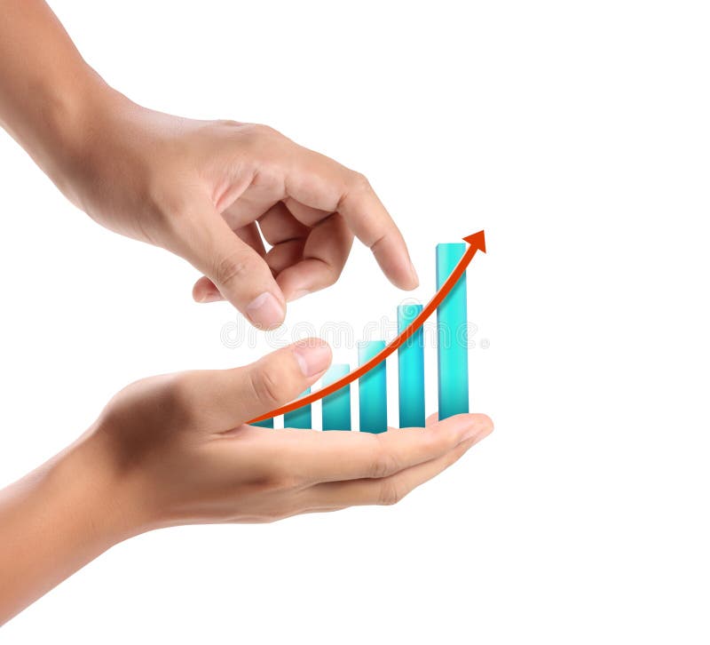 Graph on a Hand Businessmen Stock Illustration - Illustration of ...