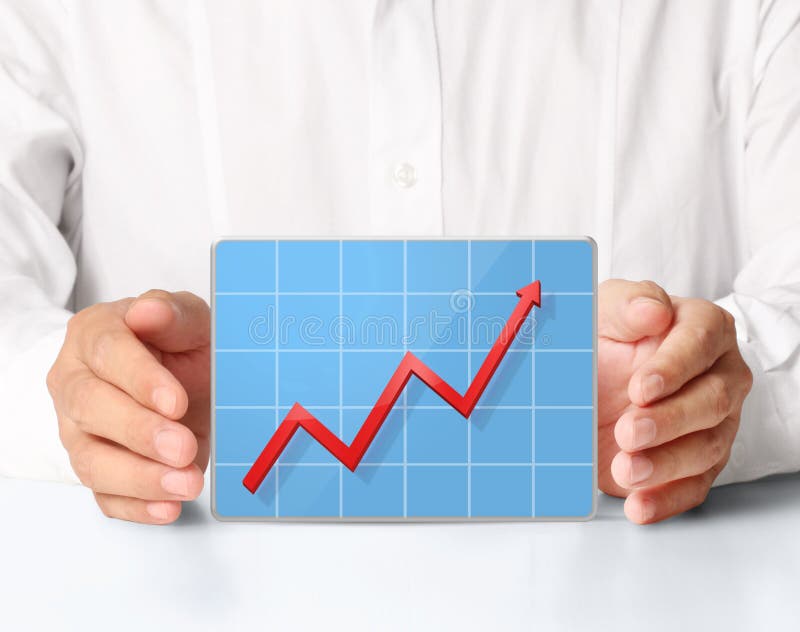 Graph in hand stock illustration. Illustration of meeting - 32277528