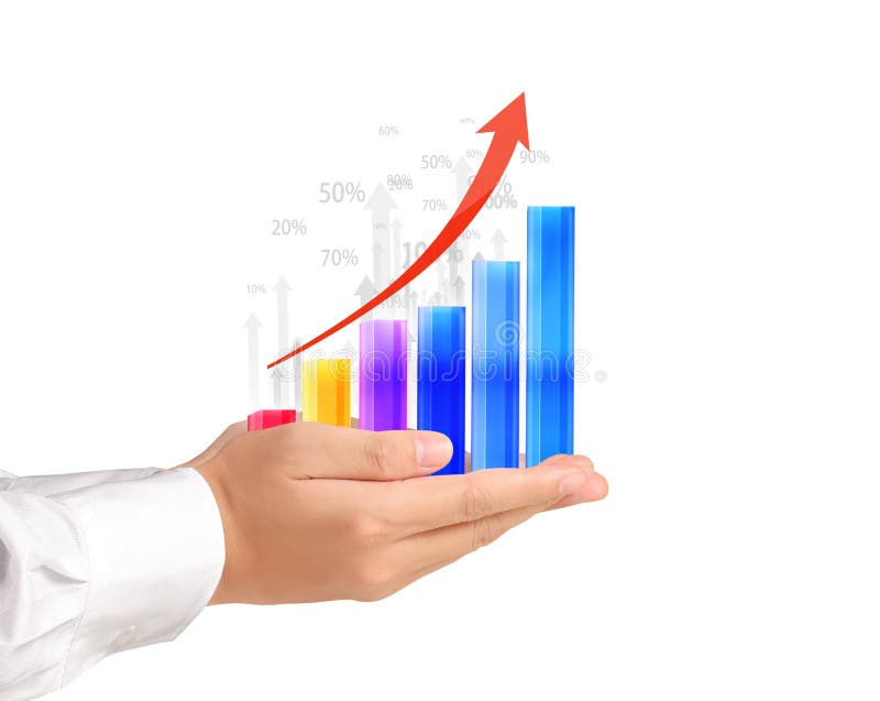 Graph in the hand stock photo. Image of earning, hand - 46461474
