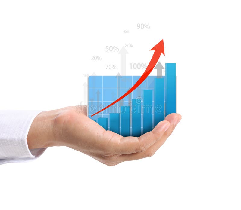 Graph in the hand stock image. Image of plan, growth - 46461529