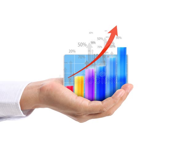 Graph in the hand stock image. Image of column, graph - 46461565