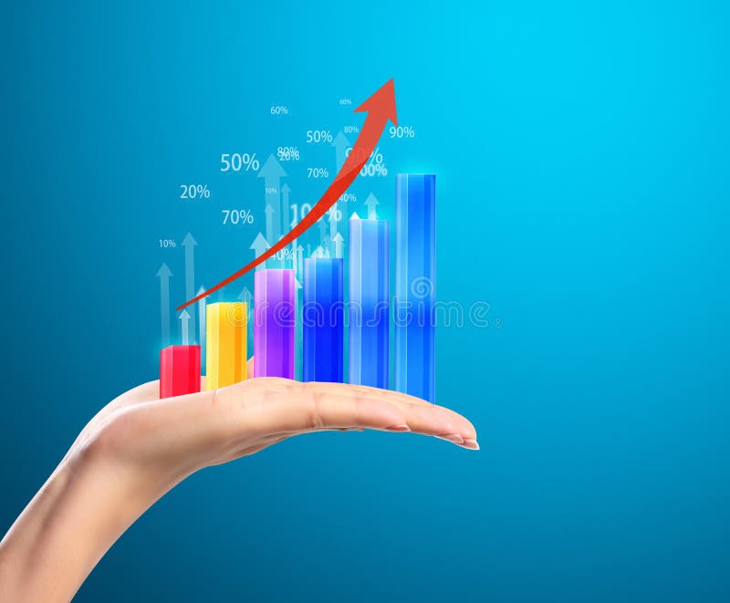 Graph in hand stock photo. Image of increase, business - 46465142
