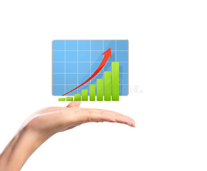 Graph in hand stock illustration. Illustration of gain - 32350834