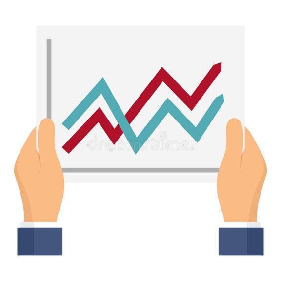 Graph in Hands Icon, Flat Style Stock Vector - Illustration of design ...