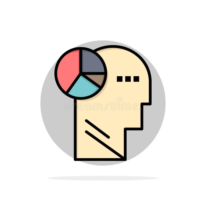 Graph, Head, Mind, Thinking Abstract Circle Background Flat Color Icon ...