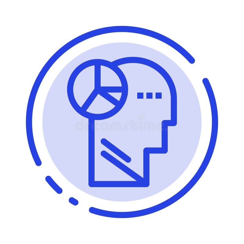 Graph, Head, Mind, Thinking Blue Dotted Line Line Icon Stock Vector ...