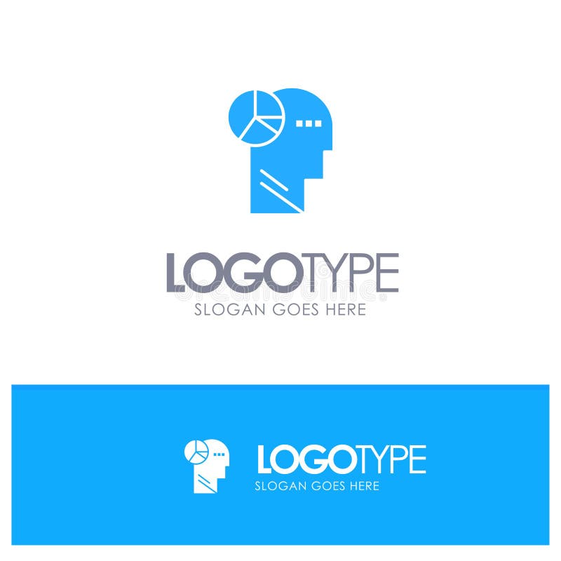 Graph, Head, Mind, Thinking Blue Solid Logo with Place for Tagline ...