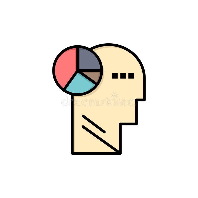 Graph, Head, Mind, Thinking Flat Color Icon. Vector Icon Banner ...