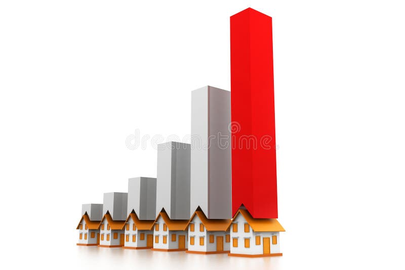 Graph of the Housing Market Stock Illustration - Illustration of ...