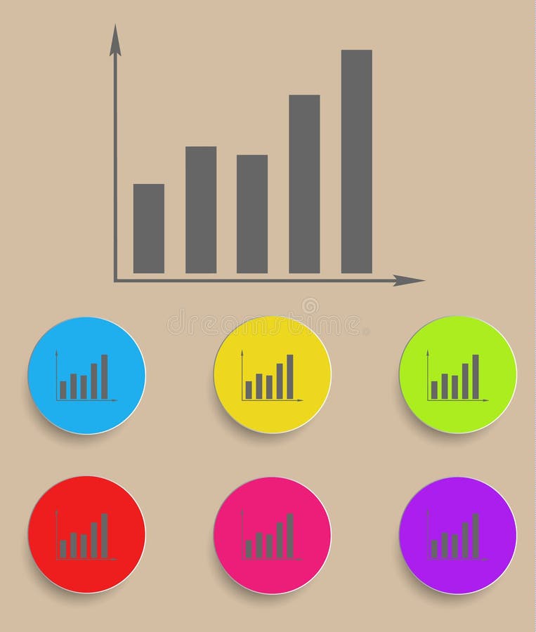 Graph Icon with Color Variations, Vector Stock Vector - Illustration of ...