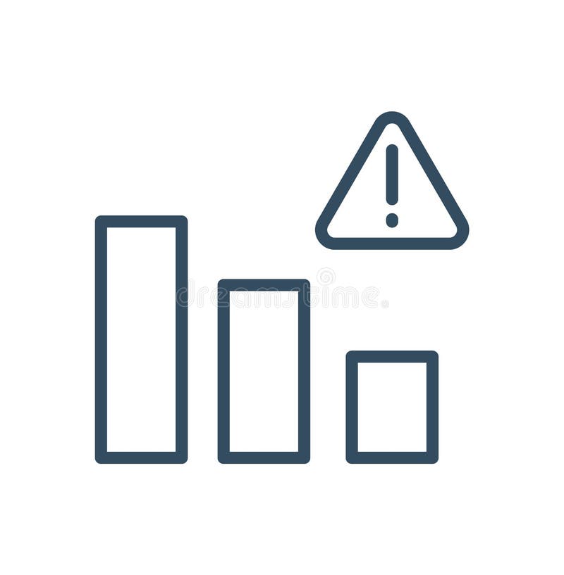 Graph Icon with Exclamation Mark. Graph Icon and Alert, Error, Alarm ...