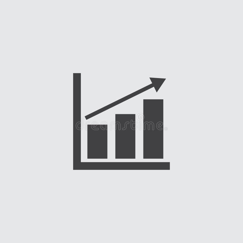 Graph Icon in a Flat Design in Black Color. Vector Illustration Eps10 ...