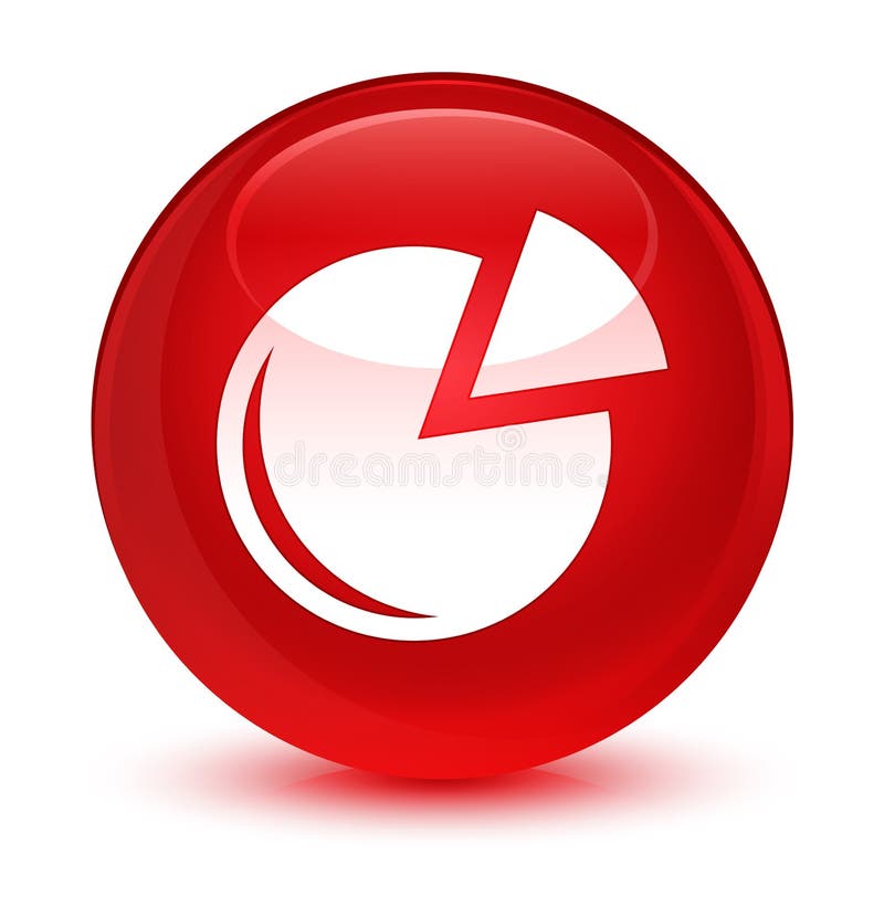 Graph Icon Glassy Red Round Button Stock Illustration - Illustration of ...