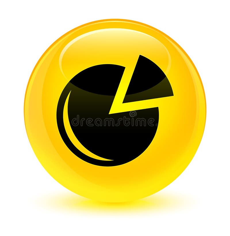 Graph Icon Glassy Yellow Round Button Stock Illustration - Illustration ...