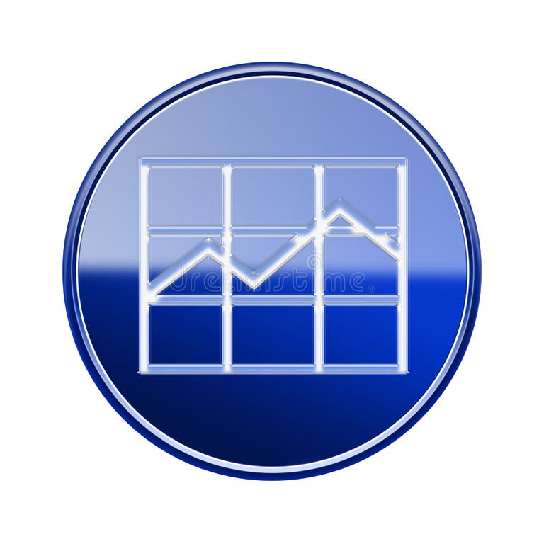 Graph icon glossy blue. stock illustration. Illustration of internet - 294466416