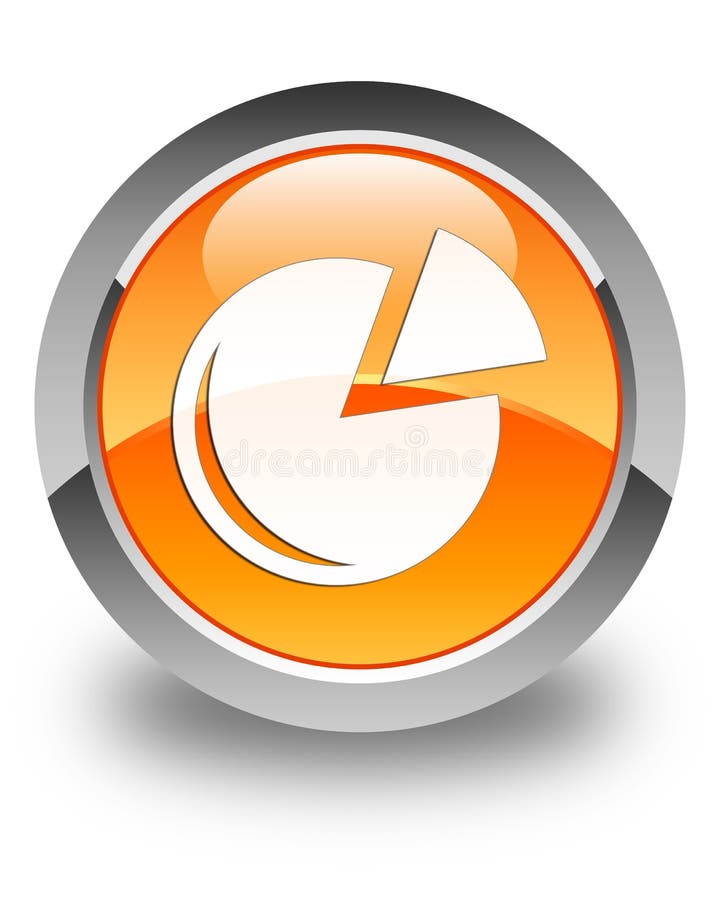 Graph Icon Glossy Orange Round Button Stock Illustration - Illustration ...