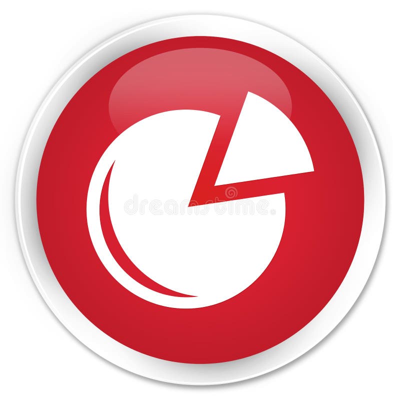 Graph Icon Premium Red Round Button Stock Illustration - Illustration ...