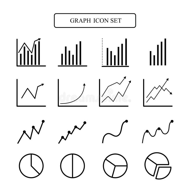 Graph icon set stock vector. Illustration of arrow, manager - 57424890