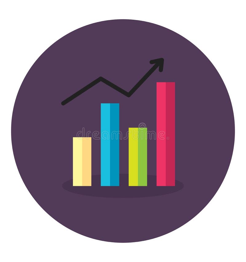 Graph Icon in Trendy Flat Style Stock Illustration - Illustration of ...