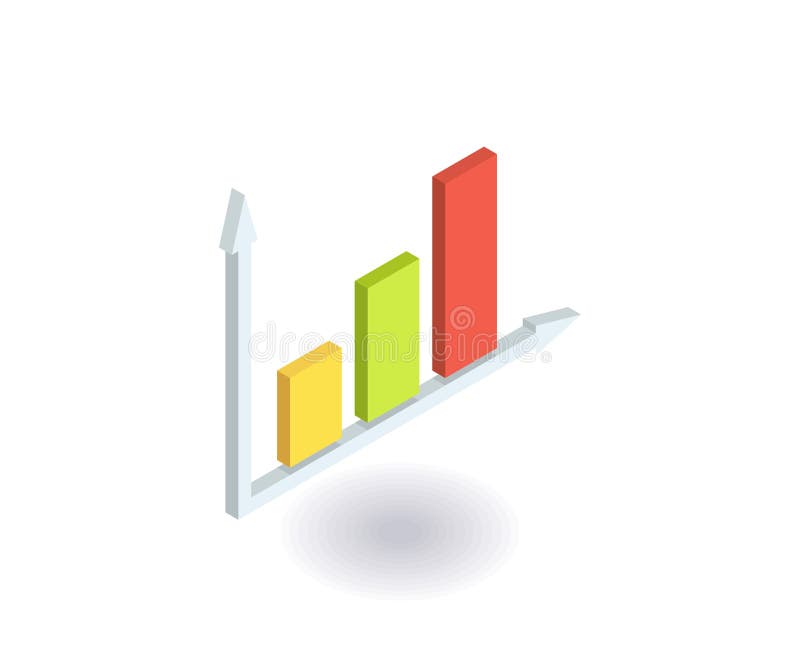 Graph Icon. Vector Illustration in Flat Isometric 3D Style Stock Vector ...